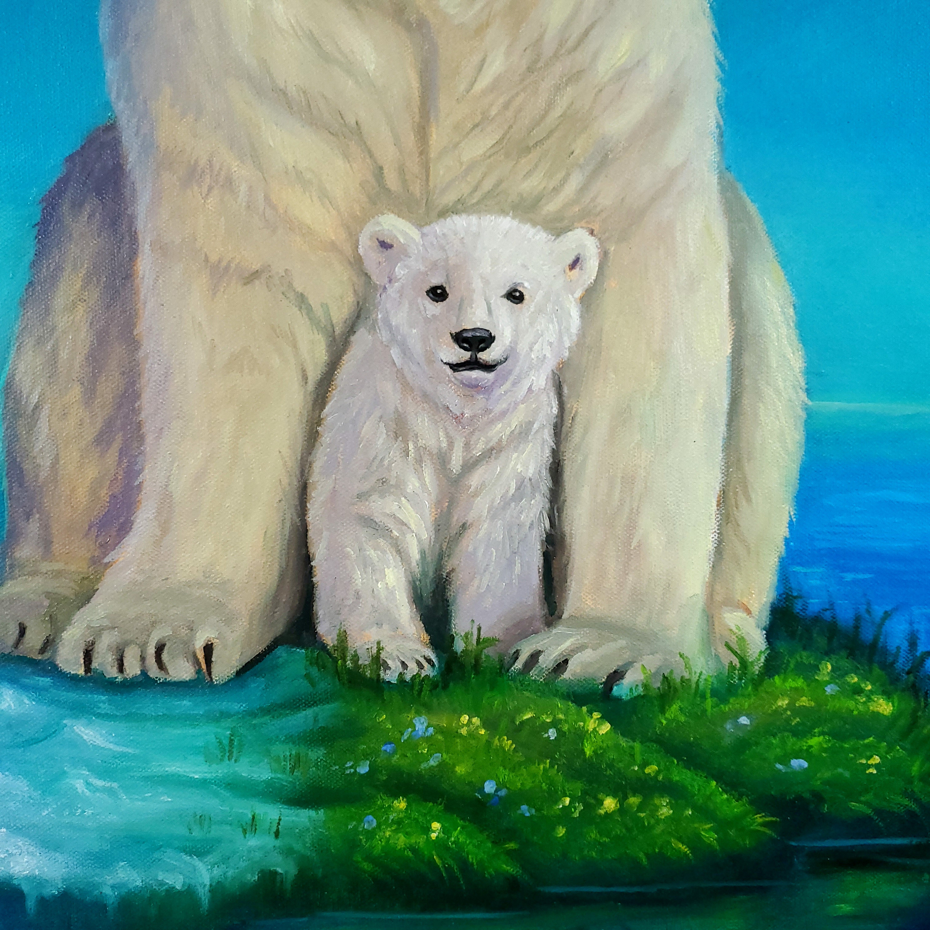 Polar Bear Art, Polar Bear Painting, Polar Bear Artwork, Polar Bear ...