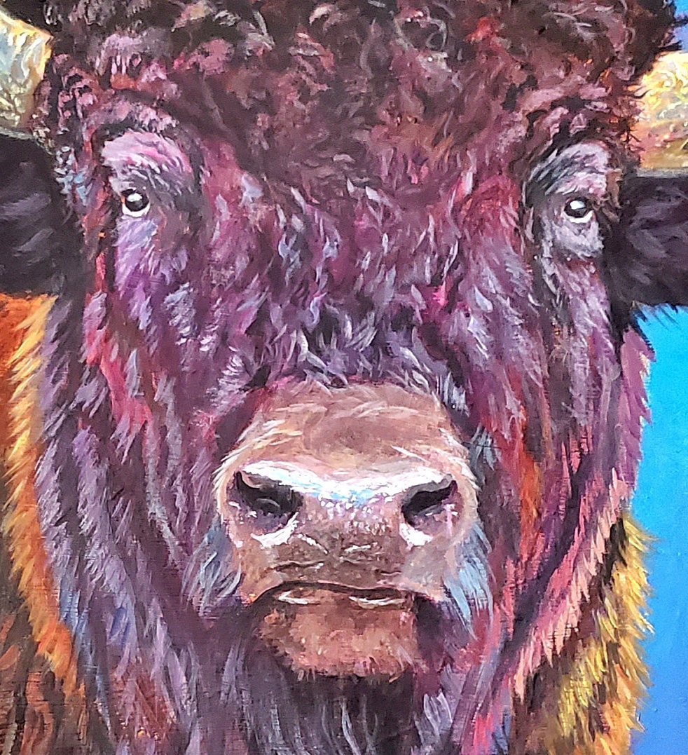 Bison Art, Buffalo Art, Bison Wall Art, Bison Painting, Bison Gift ...