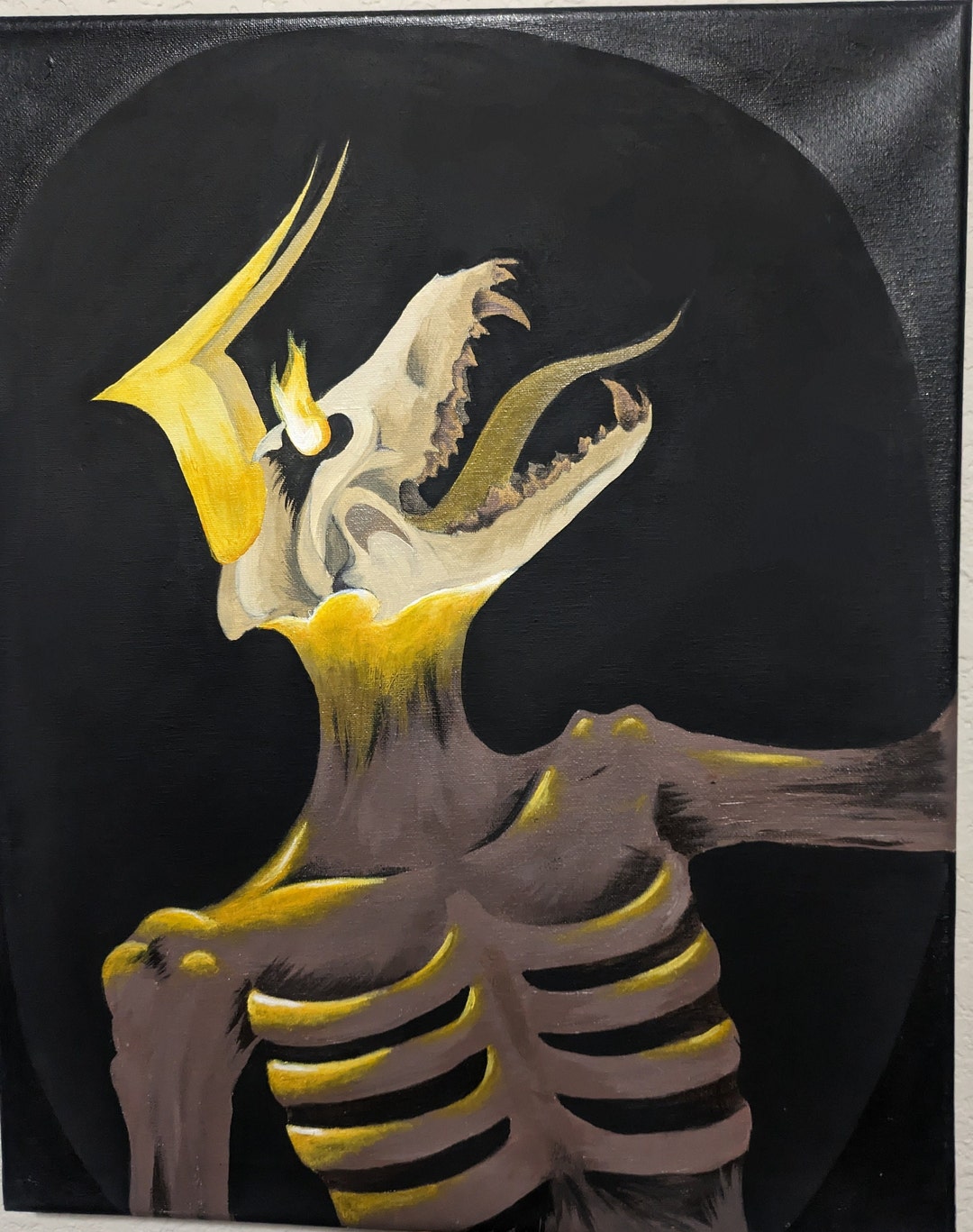 Firey Skull Monster Roaring - Etsy