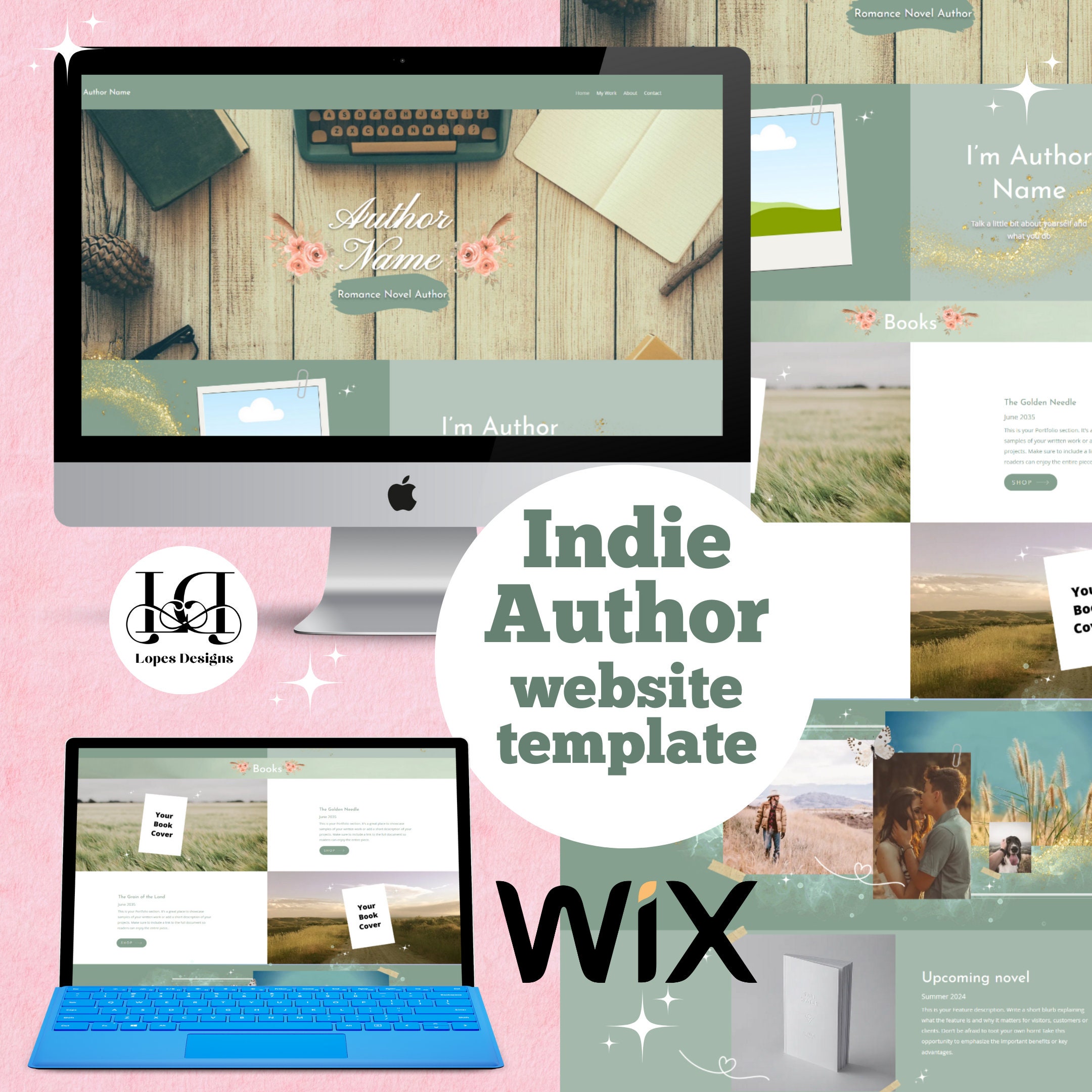 Wix Website Template for Cowboy, Small Town Romance Authors Premade ...