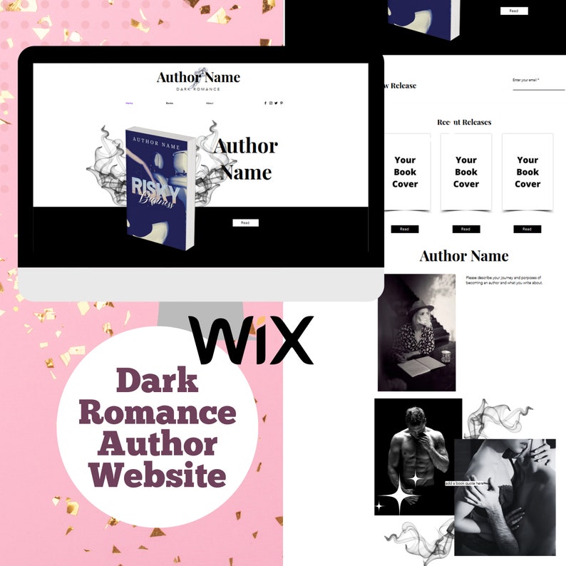 Wix Website Template for Dark Romance Authors Premade Website Template ...