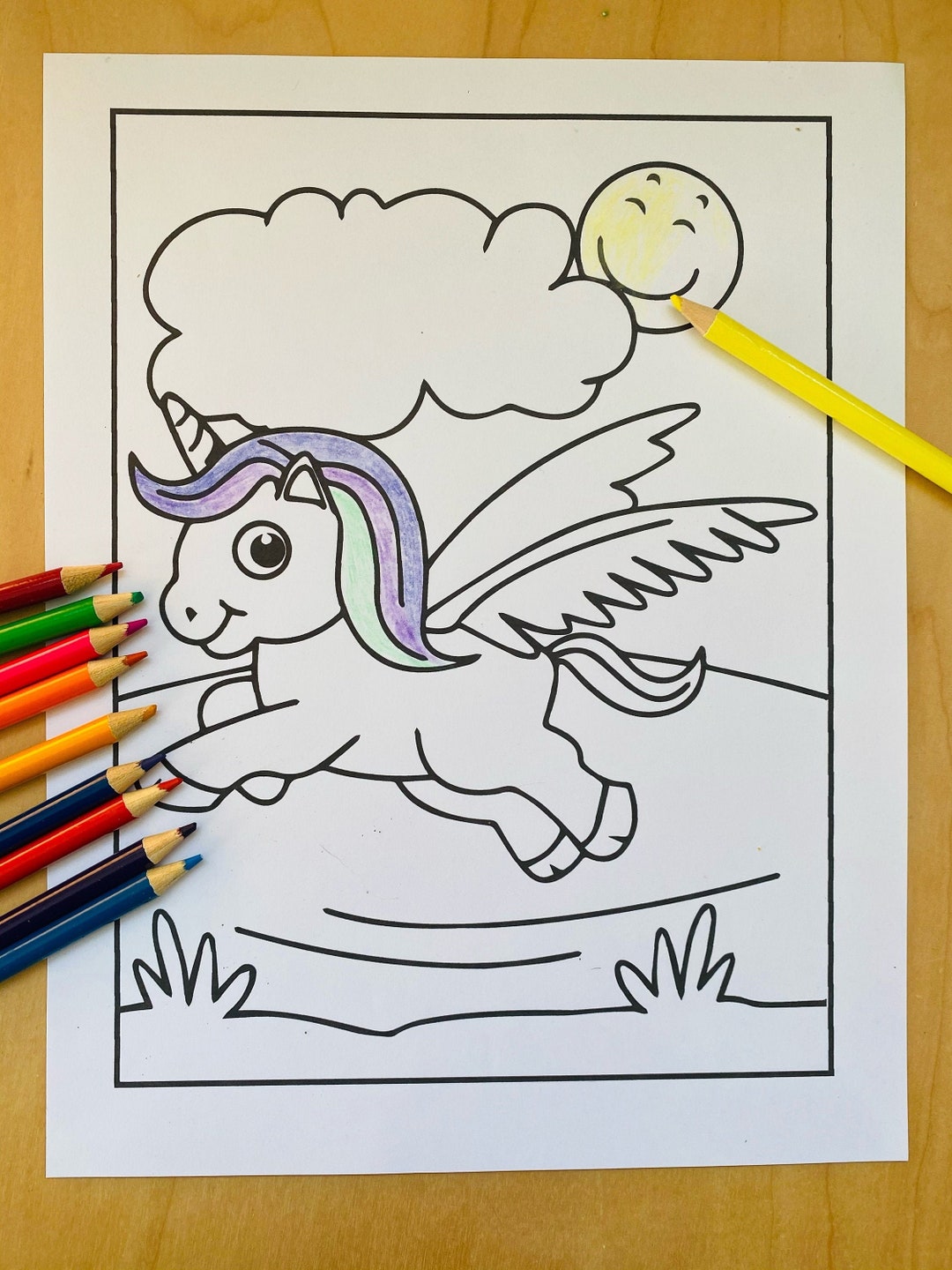 20 Fun Unicorn Coloring Pages for Kids! - Etsy