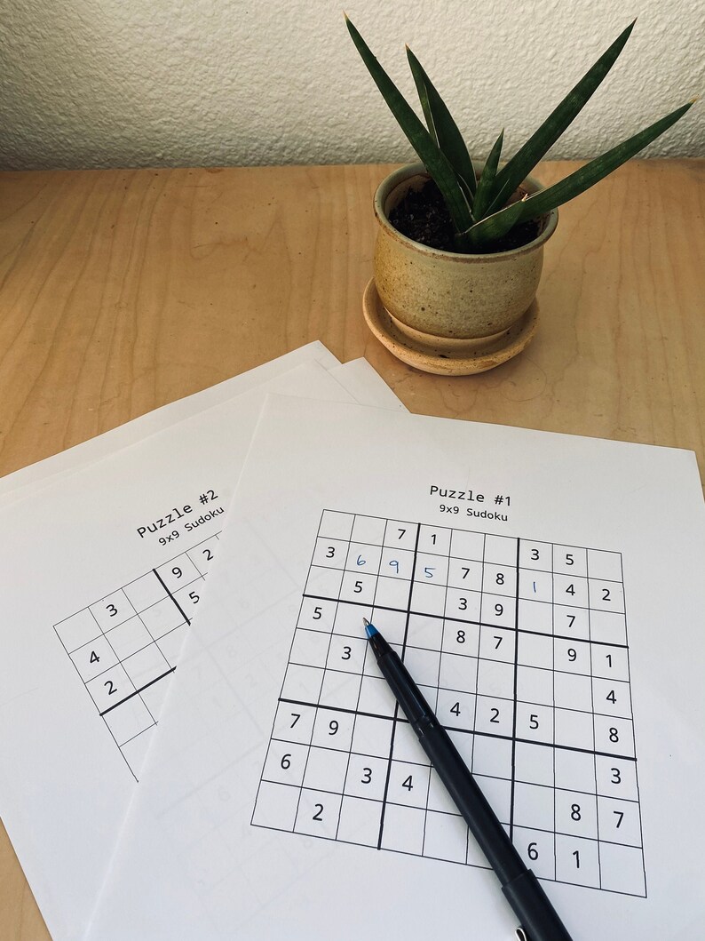 100 Sudoku Puzzles! Download and Print for Hours of Brain Fun. - Etsy
