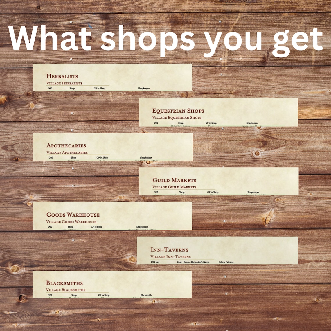 Shop Roll Chart Vol 1 | DM Tools | PDF | Dnd Dungeons & Dragons (5e ...