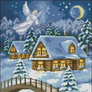 Christmas Cross Stitch Pattern, Winter Cross Stitch, Christmas Angel ...