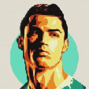 Ronaldo Cross Stitch Pattern, Famouse Footballers Cross Stitch Pattern ...
