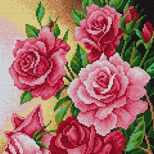 Roses Cross Stitch Pattern, Flowers Cross Stitch Pattern, Pink and Red Roses Cross Stitch ...