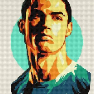 Ronaldo Cross Stitch Pattern, Famouse Footballers Cross Stitch Pattern ...