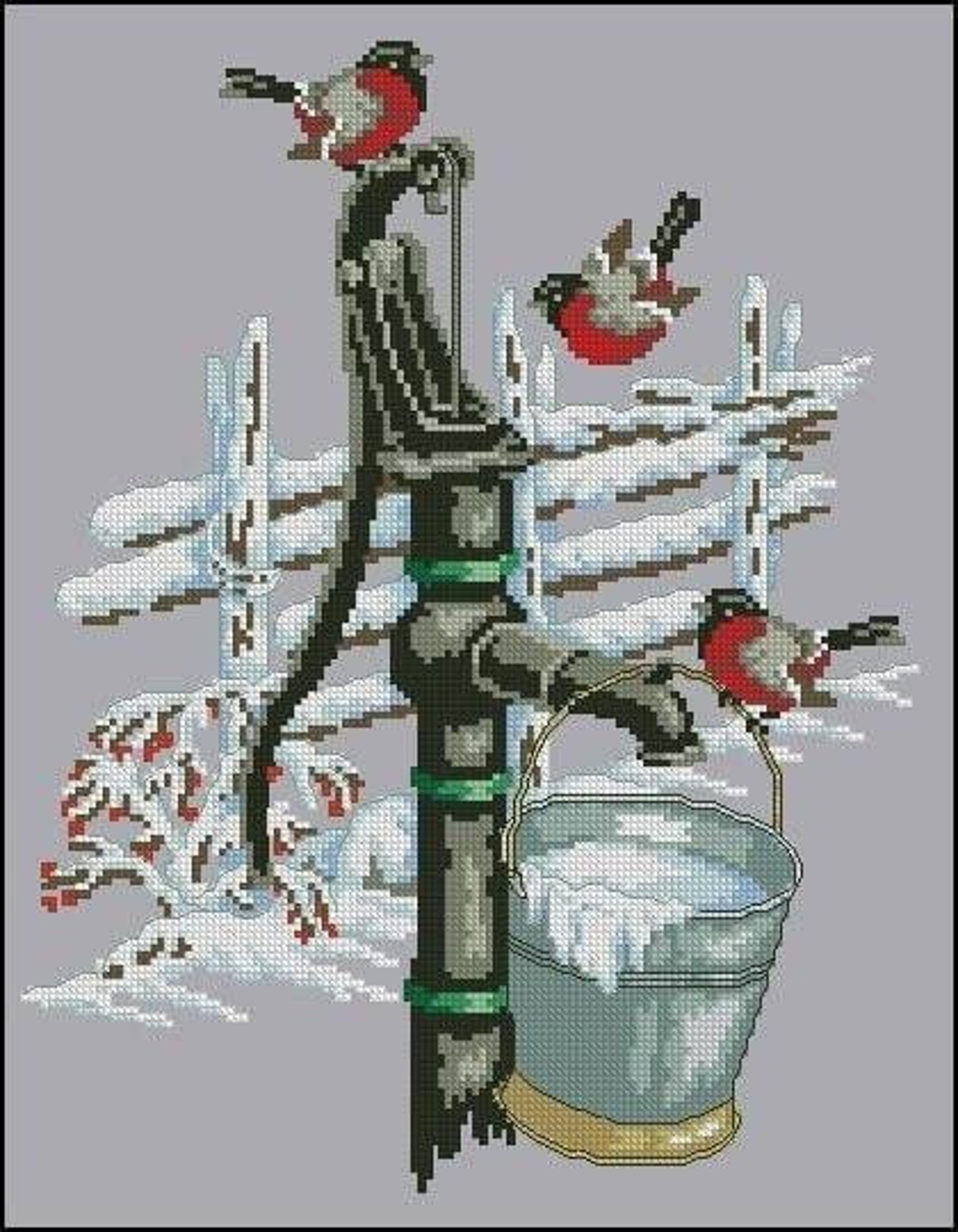 Winter Cross Stitch Pattern, Birds in the Snow Cross Stitch Pattern - Etsy