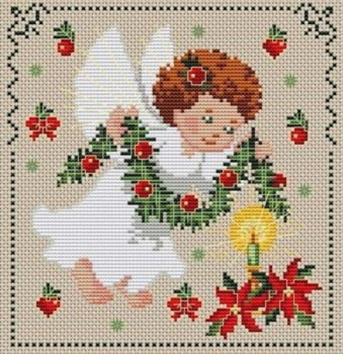 Christmas Cross Stitch Pattern, Christmas Angel Cross Stitch, Angel ...