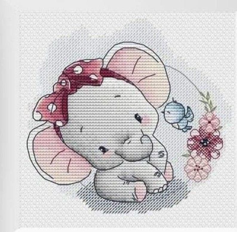 Elephant Cross Stitch Pattern, Little Elephant Cross Stitch, Elephant ...
