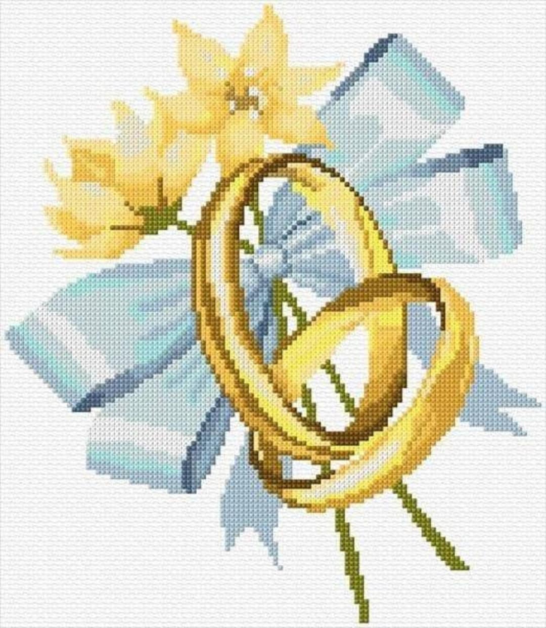 Wedding Rings Cross Stitch Pattern, Wedding Cross Stitch Pattern ...