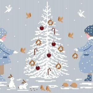 New Year Cross Stitch Pattern, Christmas Cross Stitch, Boy and Girl ...