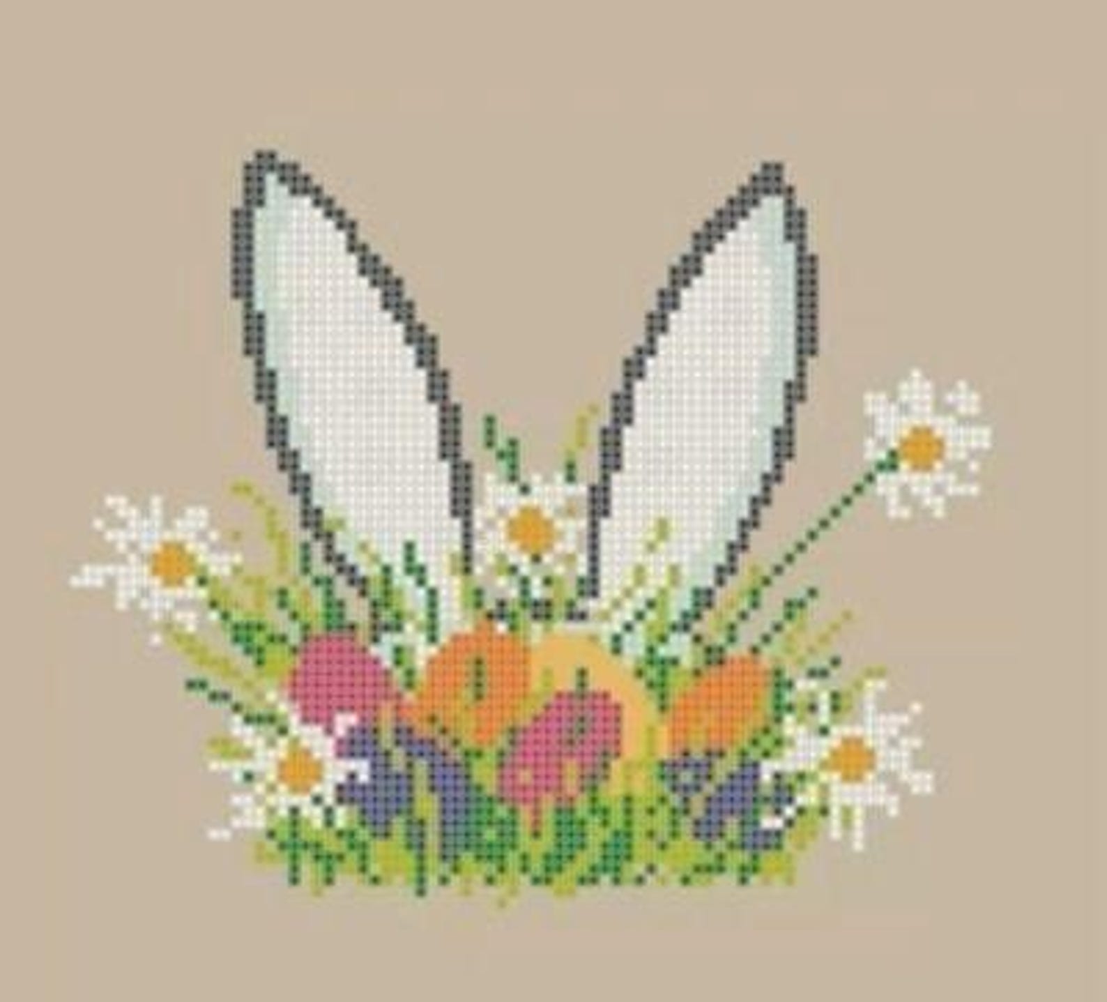Easter Bunny Cross Stitch Pattern, Bunny Cross Stitch, Easter Cross ...