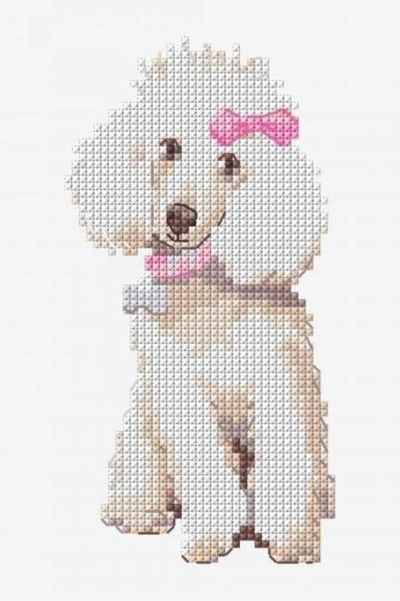 Dog Cross Stitch Pattern, Poodle Cross Stitch Pattern, Animal Cross ...