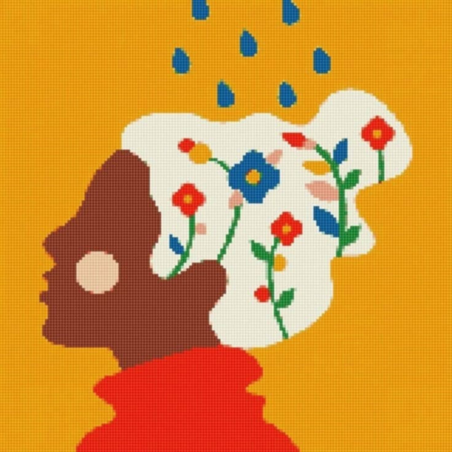 Modern Cross Stitch Pattern, Woman Cross Stitch Pattern, Colourful ...