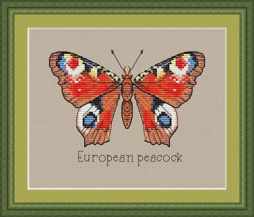 Butterfly Cross Stitch Pattern, European Picock Butterfly Cross Stitch ...