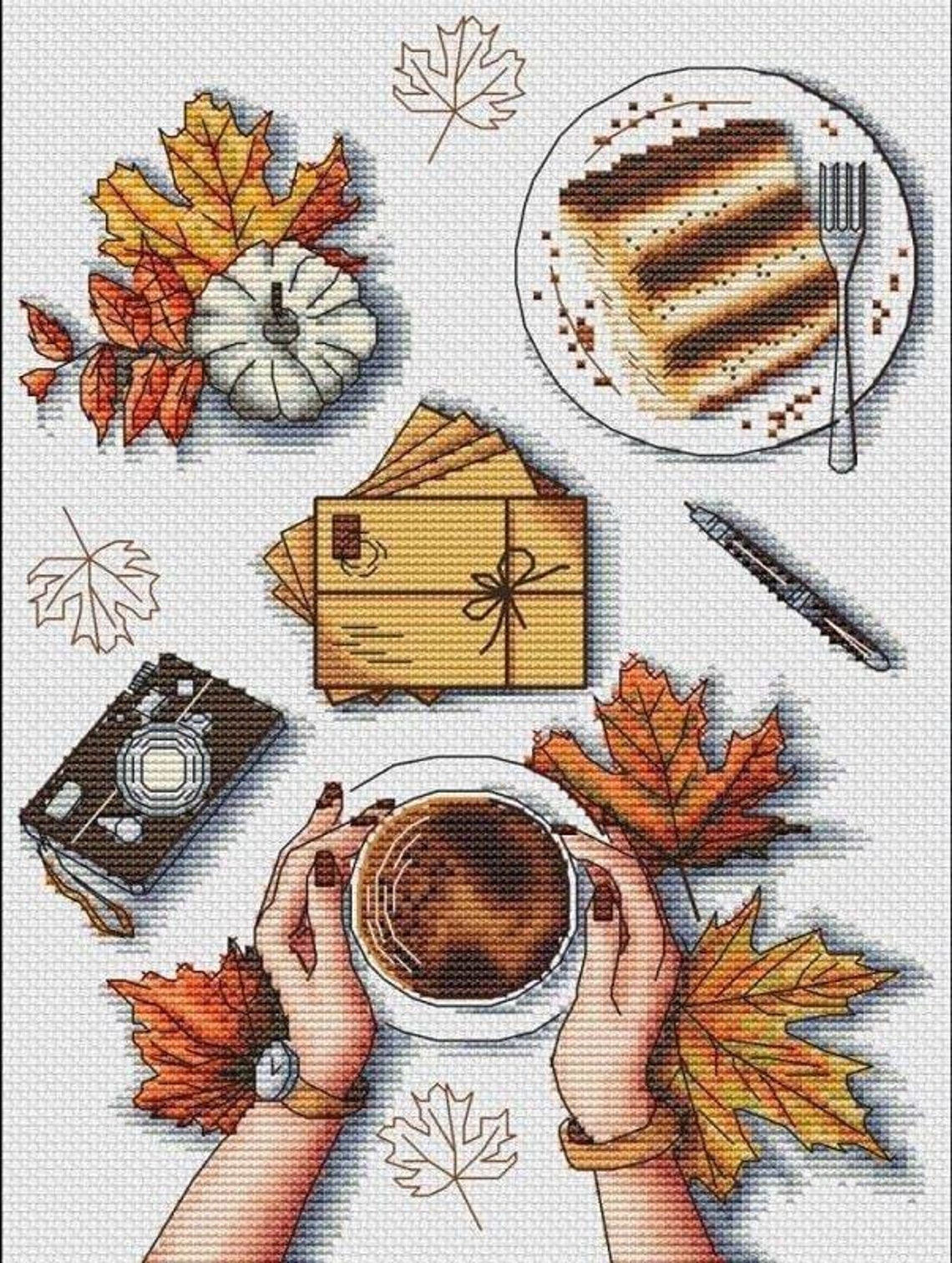 Cosy Resting Place Cross Stitch Pattern, Autumn Cross Stitch Pattern ...