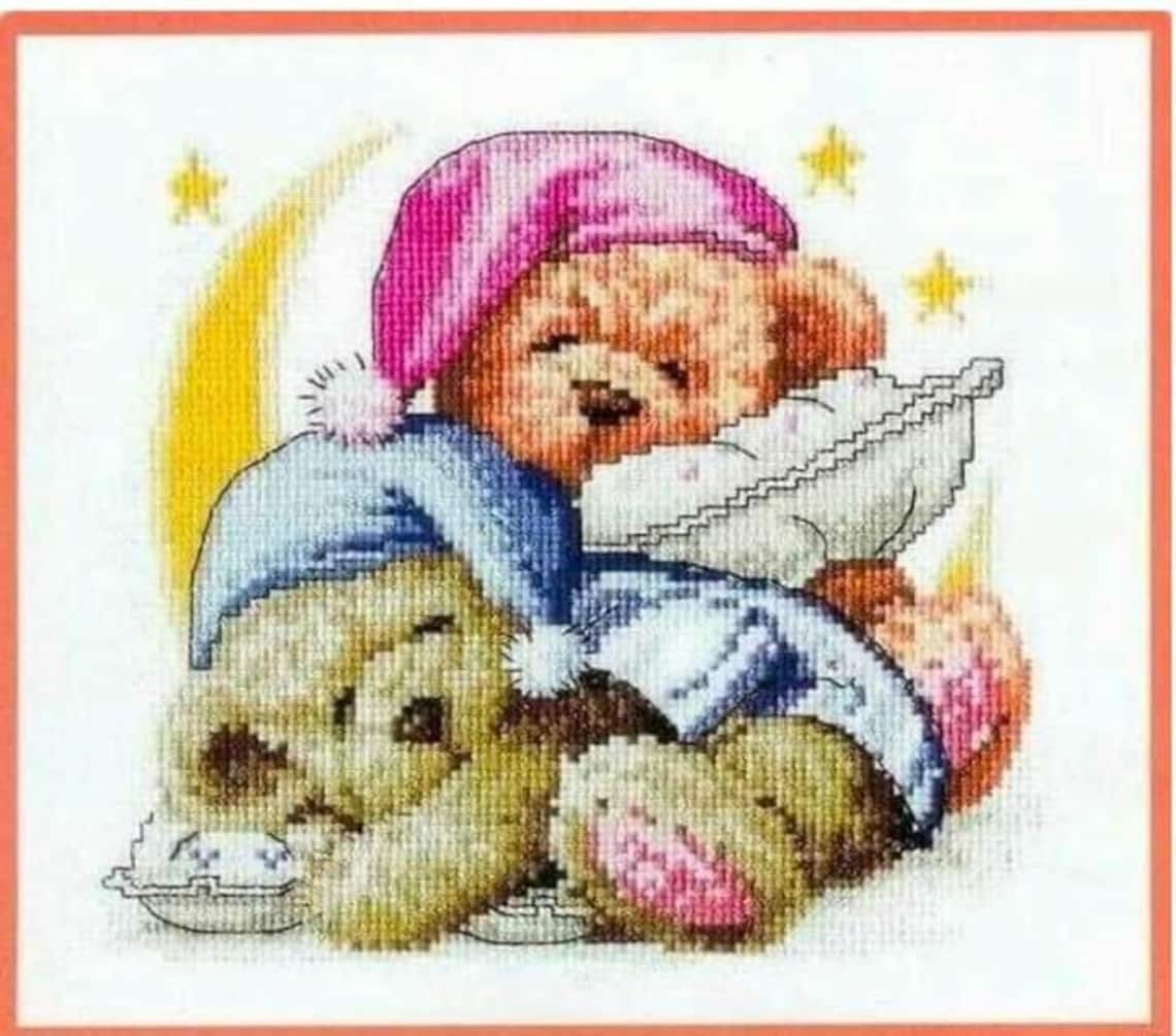 Teddy Bears Cross Stitch Pattern, Little Bears Cross Stitch Pattern ...