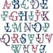 English Alphabet Cross Stitch Pattern, Coloured Alphabet Cross Stitch ...