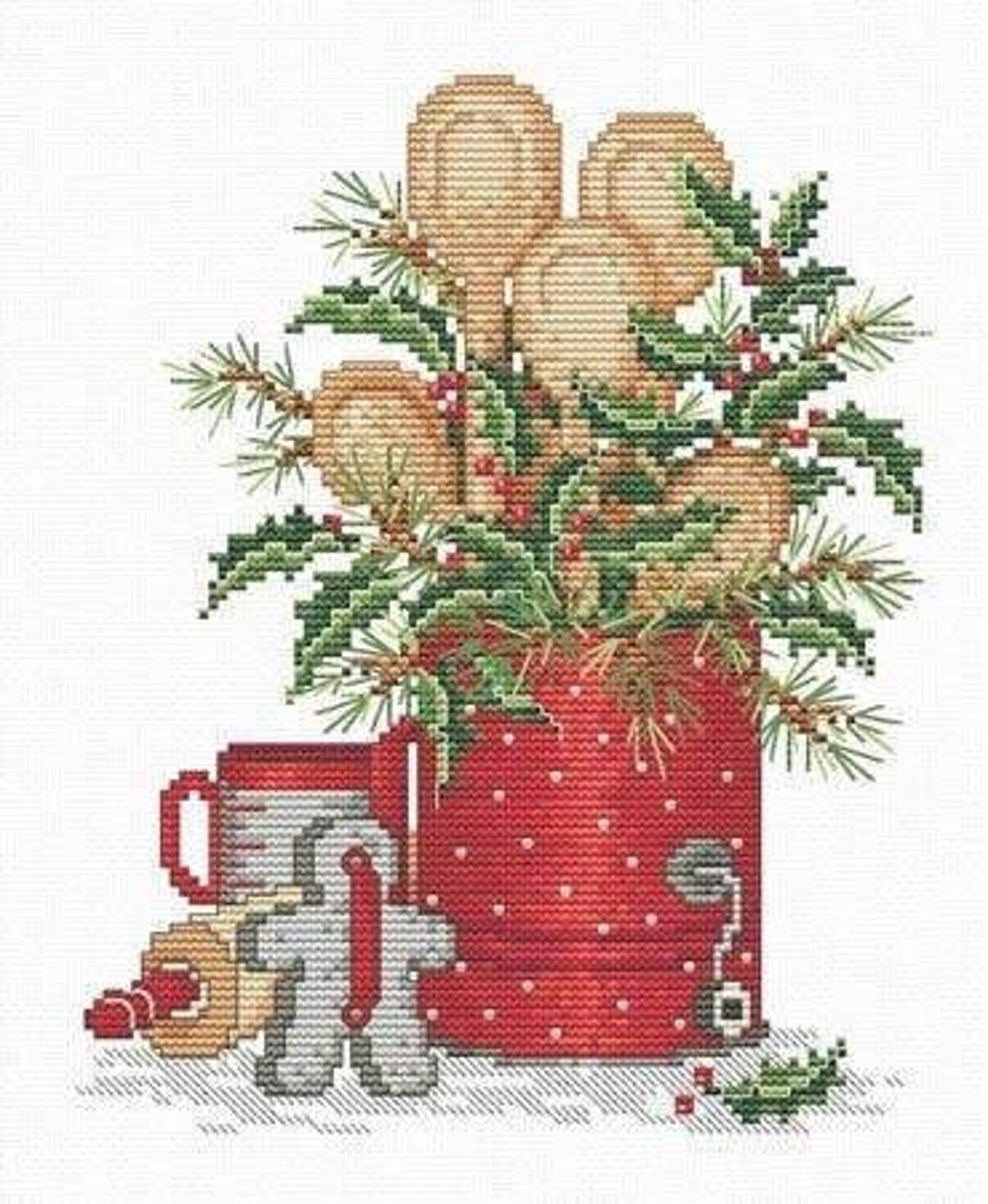 Kitchen Cross Stitch Pattern, Kitchen New Year Design Cross Stitch ...