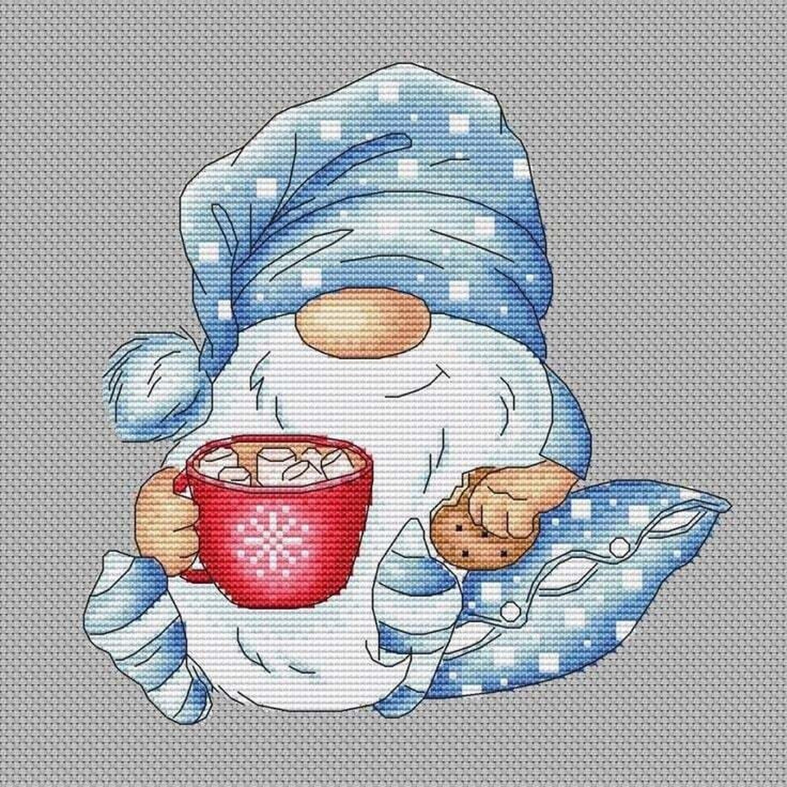 Gnom Cross Stitch Pattern, Christmas Gnom Cross Stitch, Gnom With ...