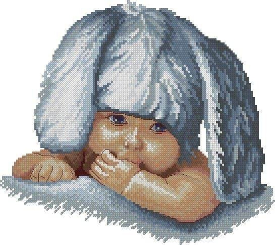 Baby Cross Stitch Pattern, Baby Boy Cross Stitch Pattern, Baby With ...