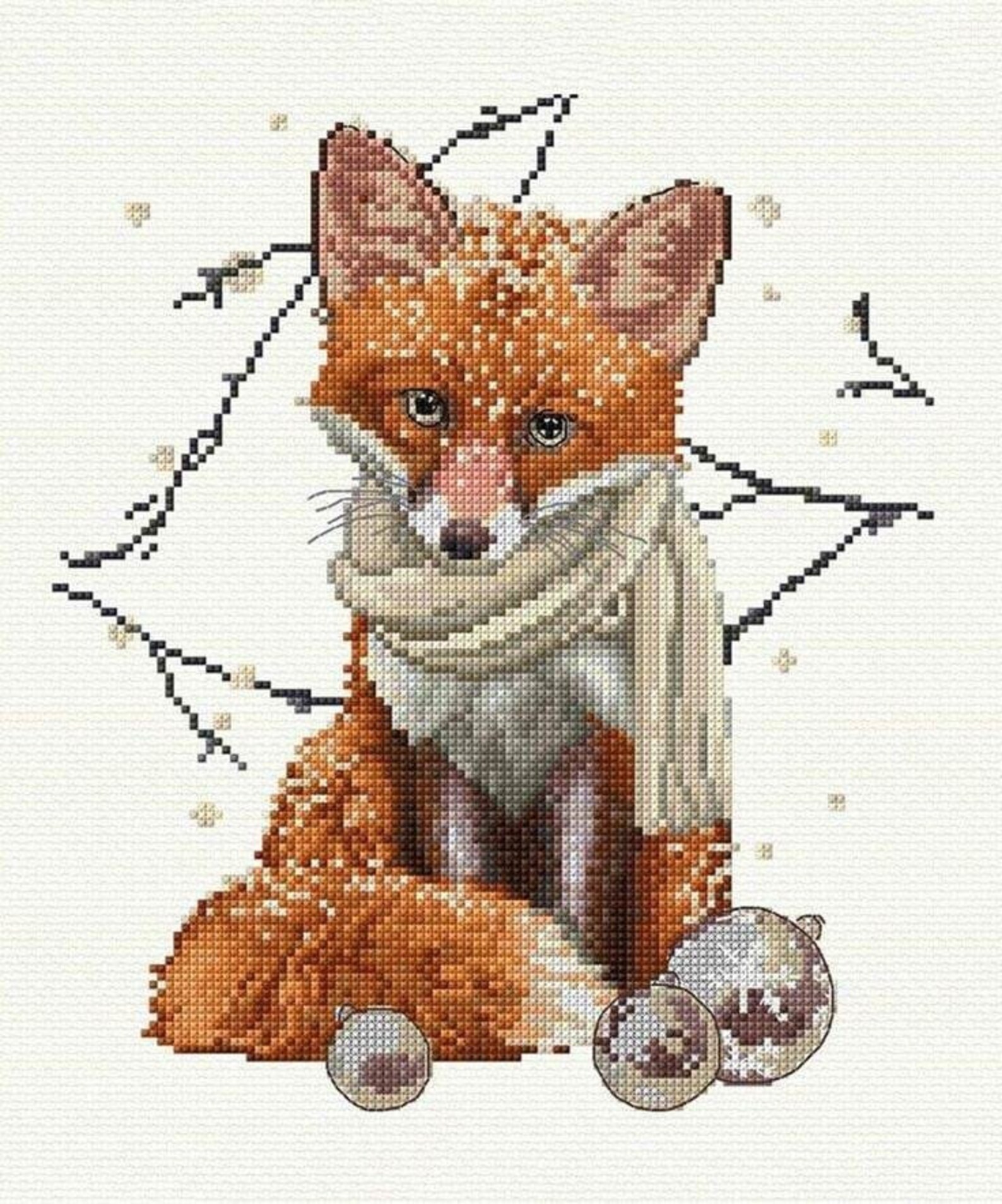 Fox Cross Stitch Pattern, Animal Cross Stitch Pattern, Fox in the Snow ...