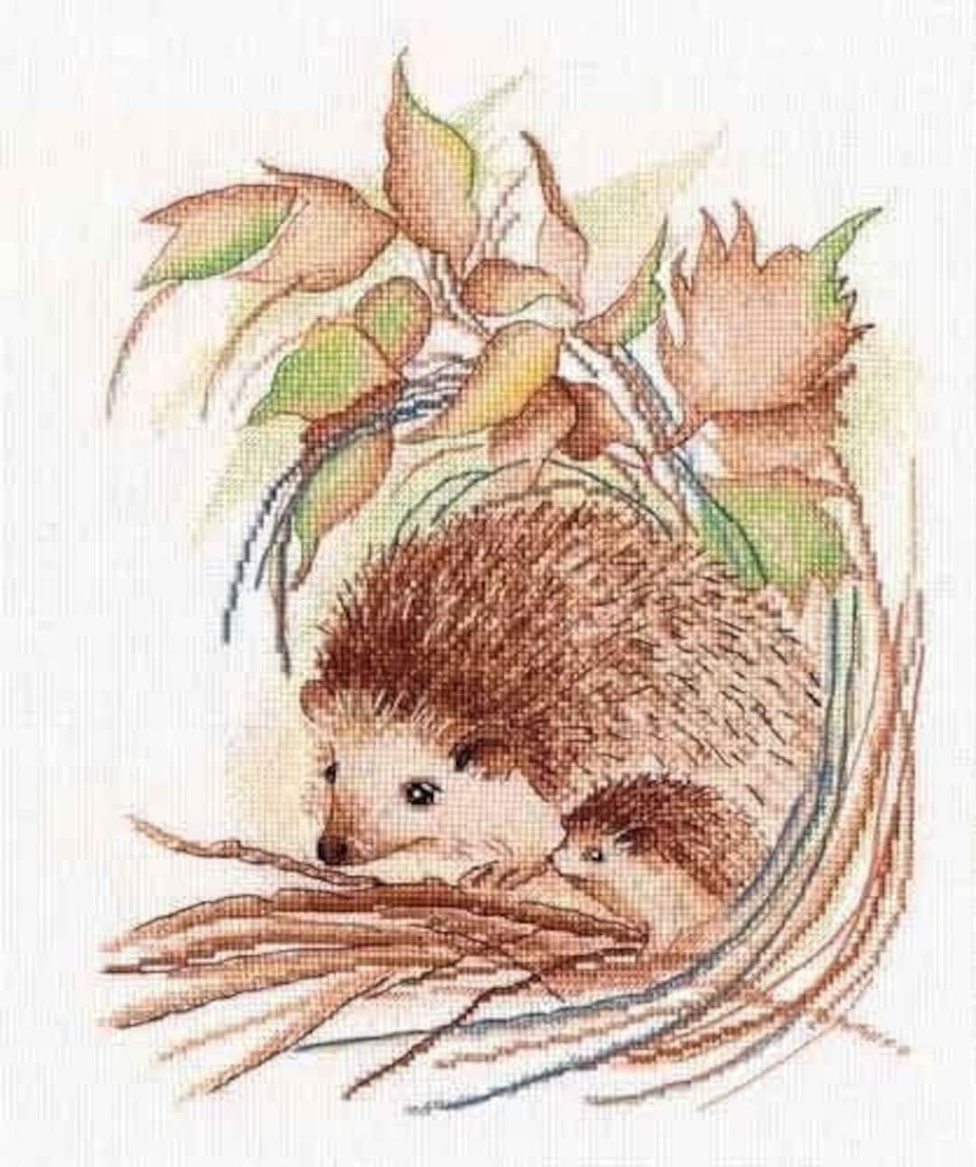 Hedgehogs Cross Stitch Pattern, Hedgehogs in the Nature Cross Stitch ...