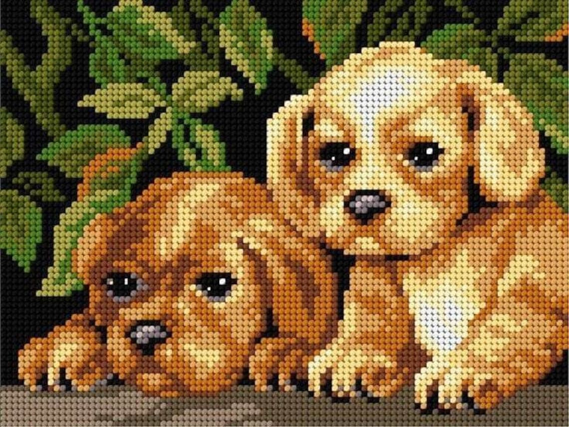 Puppies Cross Stitch Pattern, Little Dogs Cross Stitch Pattern, Animal ...
