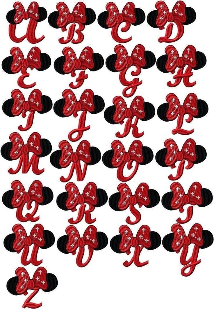Micky Mouse Alphabet Cross Stitch, Mini Mouse Alphabet Cross Stitch ...