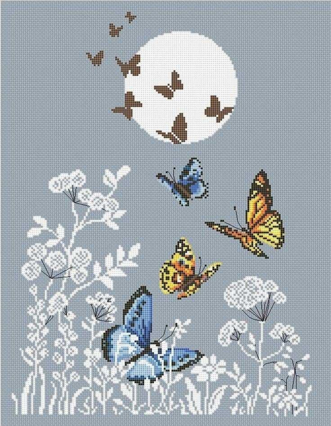 Butterflies Cross Stitch Pattern, Spring Cross Stitch Pattern ...