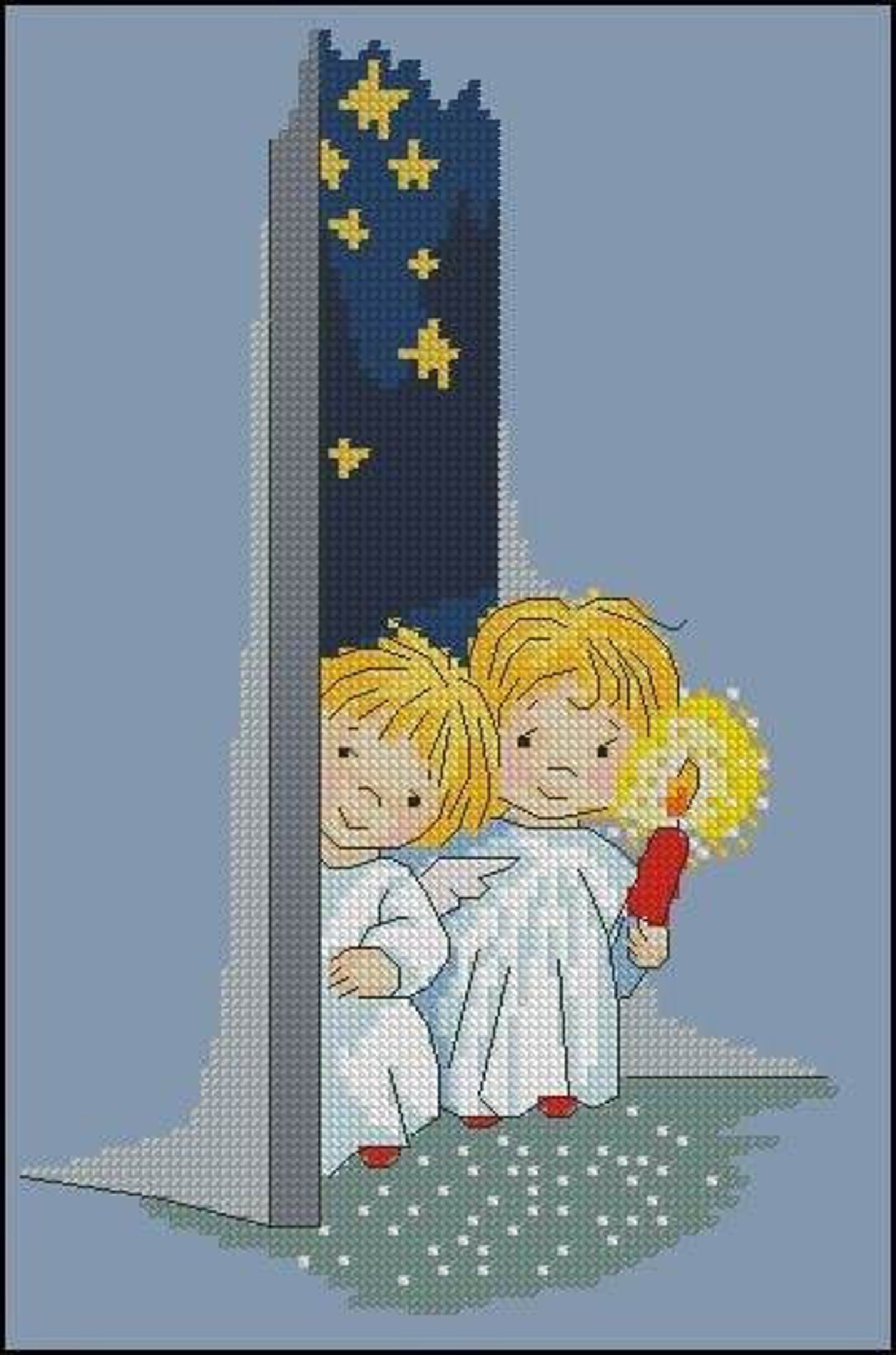 Little Angels Cross Stitch Pattern, Angels Cross Stitch, Christmas ...