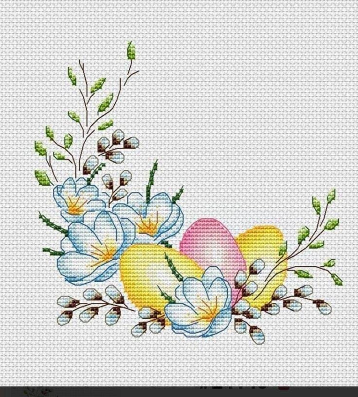 Easter Cross Stitch Pattern, Easter Eggs Cross Stitch Pattern, Easter ...