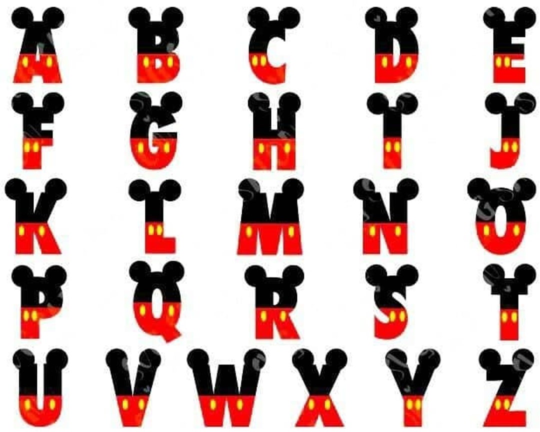 Micky Mouse Alphabet Cross Stitch, Mini Mouse Alphabet Cross Stitch ...