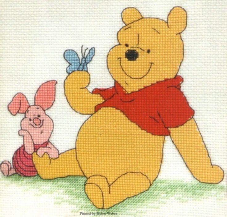 Winnie Pooh Cross Stitch Pattern, Winnie Pooh and Piglet Cross Stitch ...