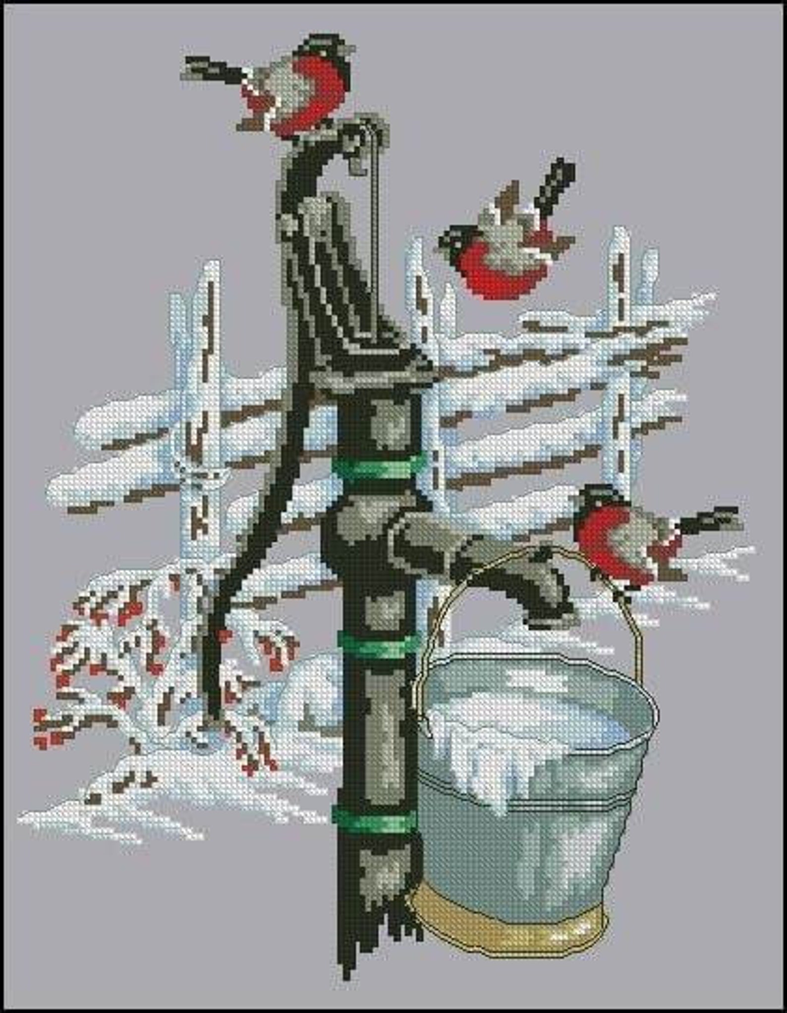 Winter Cross Stitch Pattern, Birds in the Snow Cross Stitch Pattern - Etsy