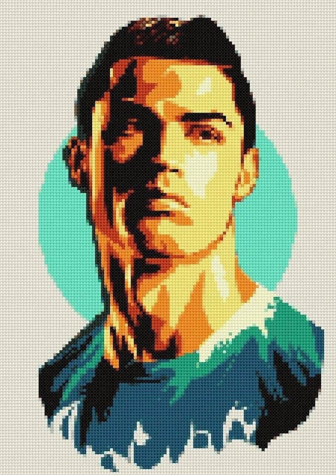Ronaldo Cross Stitch Pattern, Famouse Footballers Cross Stitch Pattern ...
