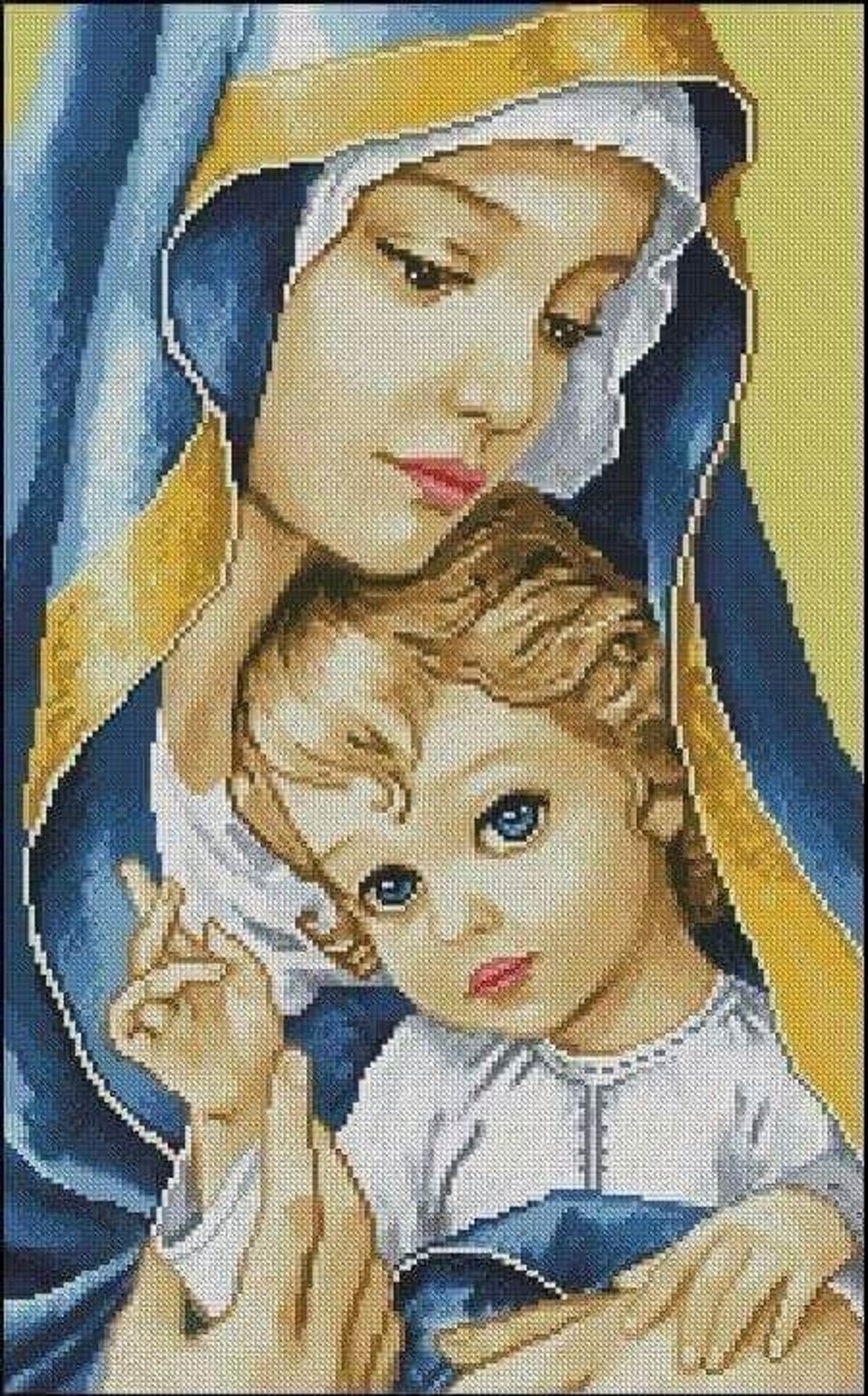 Virgin Mary Cross Stitch Pattern, Jesus Cross Stitch Pattern - Etsy