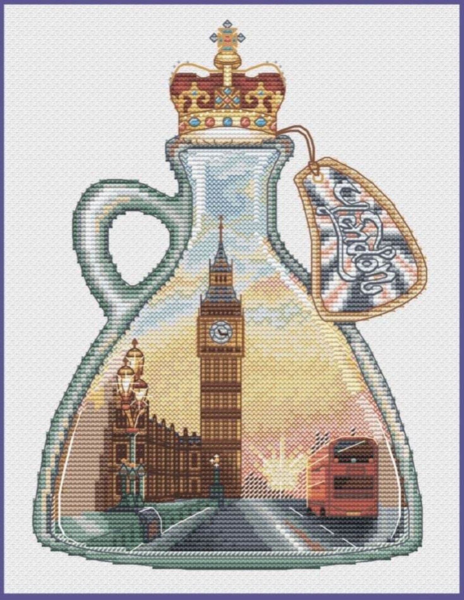 London Cross Stitch Pattern, Big Ben Cross Stitch Pattern, Abstract ...