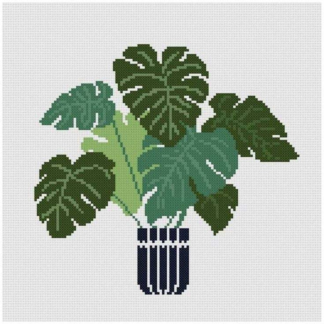 Palm Cross Stitch Pattern, Palm Flowers Cross Stitch, Floral Cross ...