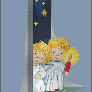 Little Angels Cross Stitch Pattern, Angels Cross Stitch, Christmas ...