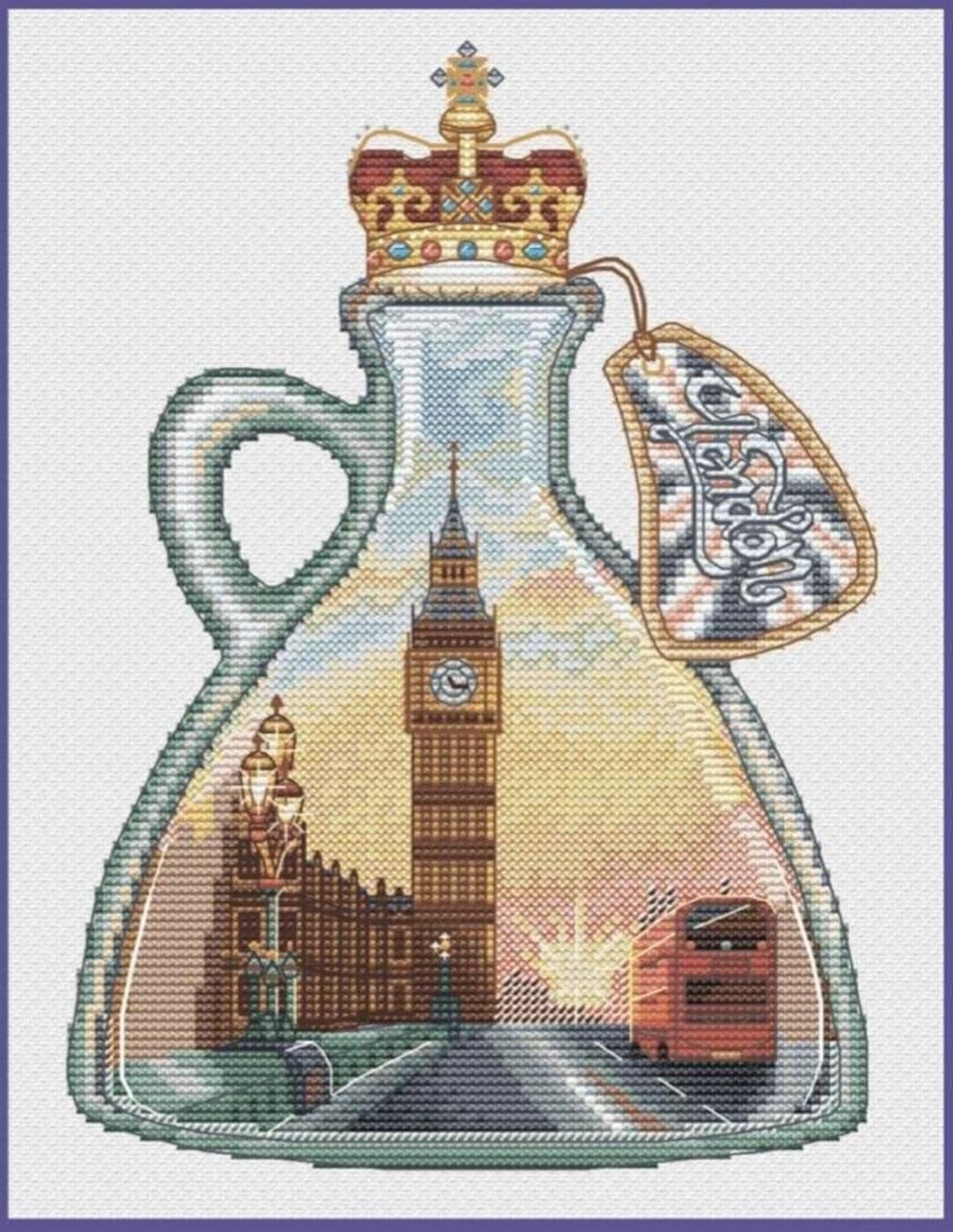 London Cross Stitch Pattern, Big Ben Cross Stitch Pattern, Abstract ...