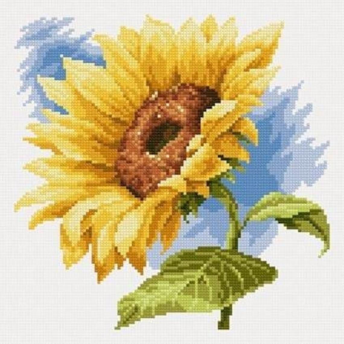 Sunflower Cross Stitch Pattern, Flower Cross Stitch, Floral Cross ...