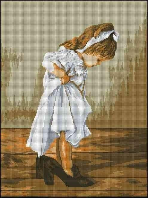 Girl Cross Stitch Pattern, Little Girl Cross Stitch Pattern, Lovely ...