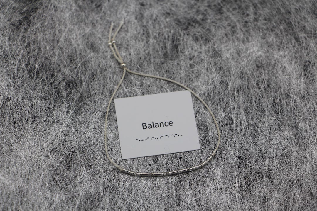 Balance Bracelet, Balance is Written in Sterling Plated Glass Dots and ...