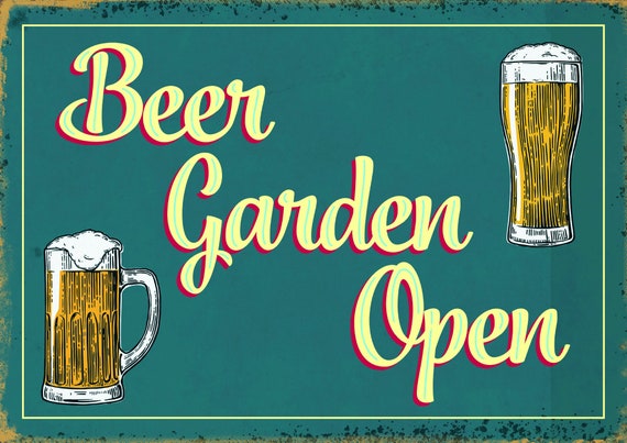 Beer Garden Signs Nostalgic Art 10x20cm Hanging Sign Welcome To The