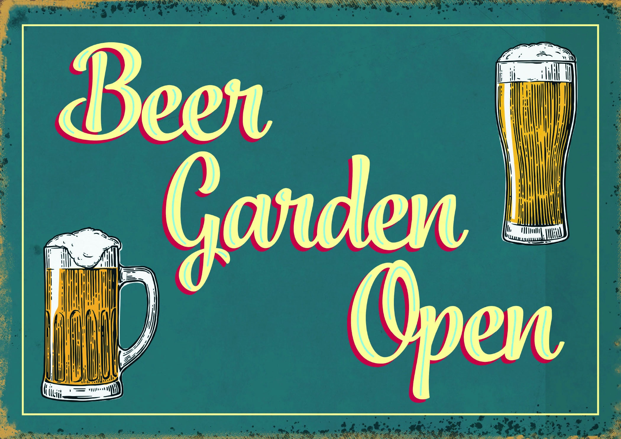 Outdoor Sign - Beer Garden Open - Signs, Wall Hangings, Outdoor Signs ...