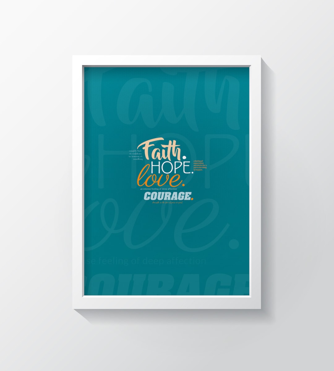 Faith, Hope, Love, Courage Poster - Etsy
