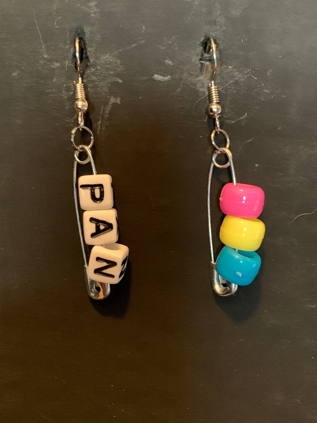 Pansexual Flag and the Word “pan” Safety Pin Earrings - Etsy